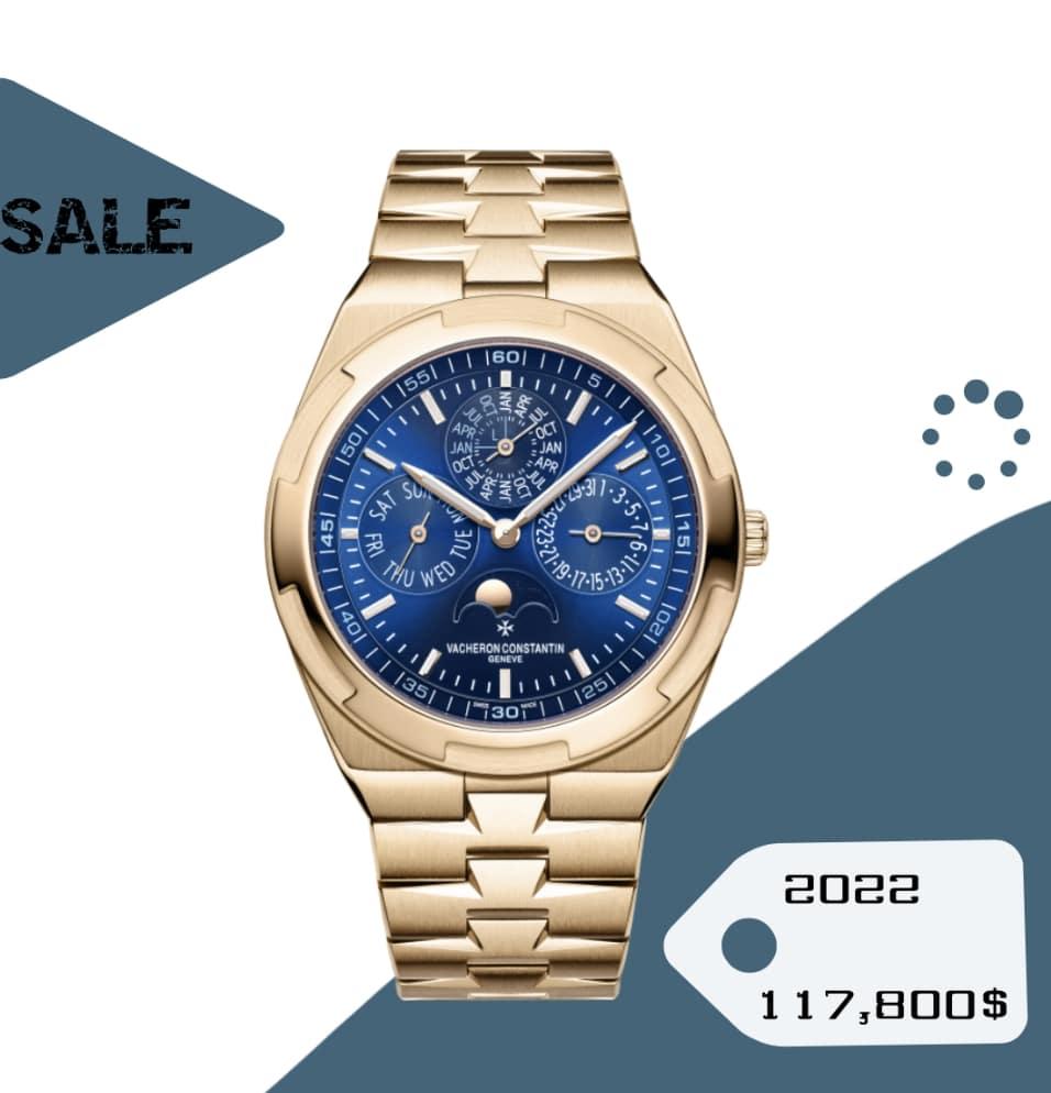 Vacheron Constantin Overseas Blue Dial Yellow Gold Bracelet Yellow Gold ...